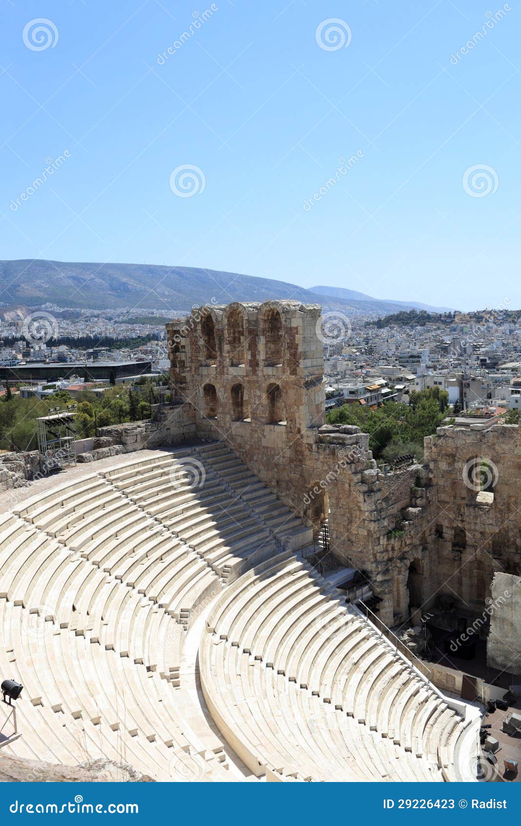 Stone Theatre Odeon of Herodes Atticus Stock Image - Image of historic ...