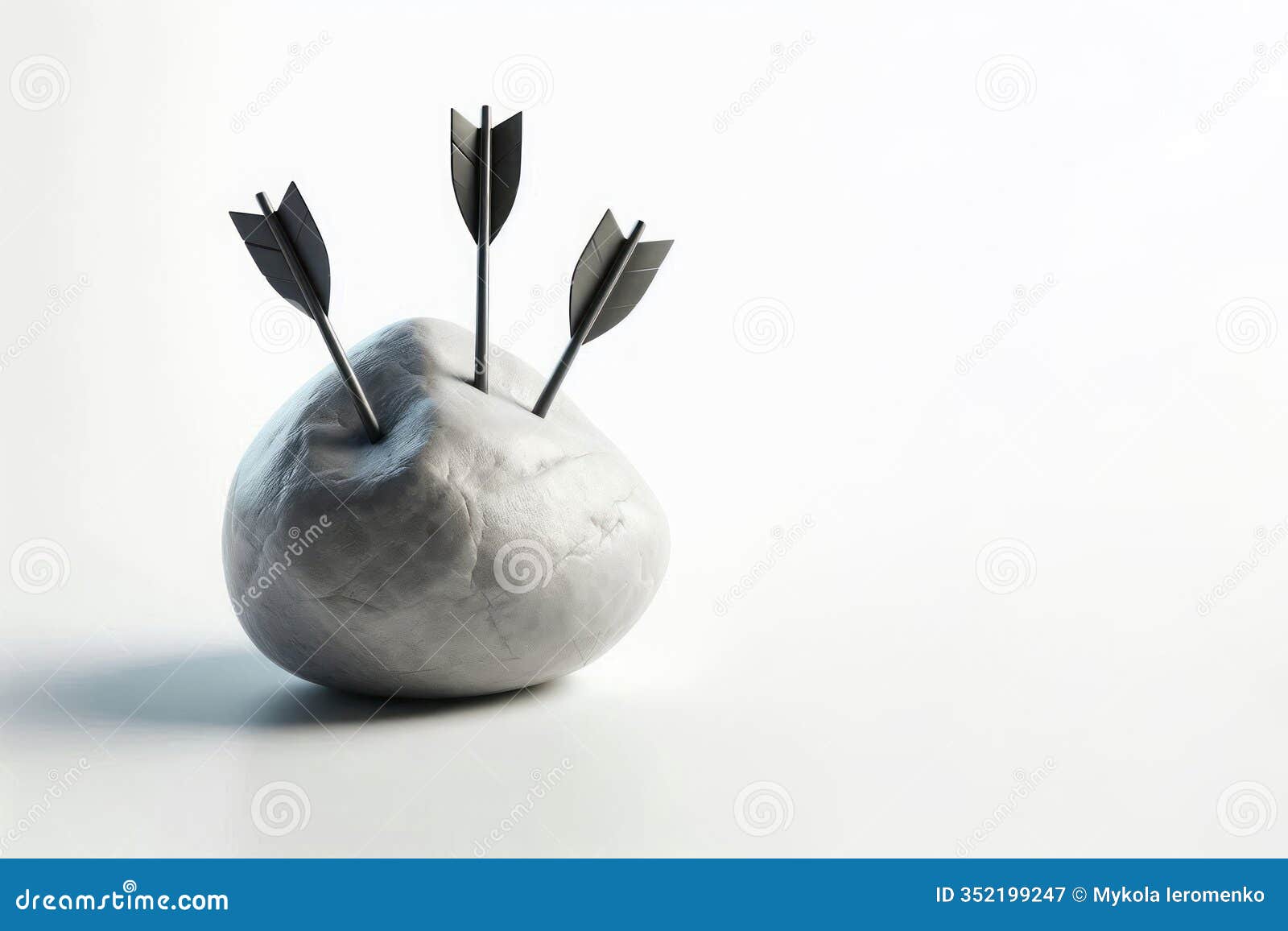 A Stone with Three Arrows Stuck in it. Space for Text. Stock Image ...