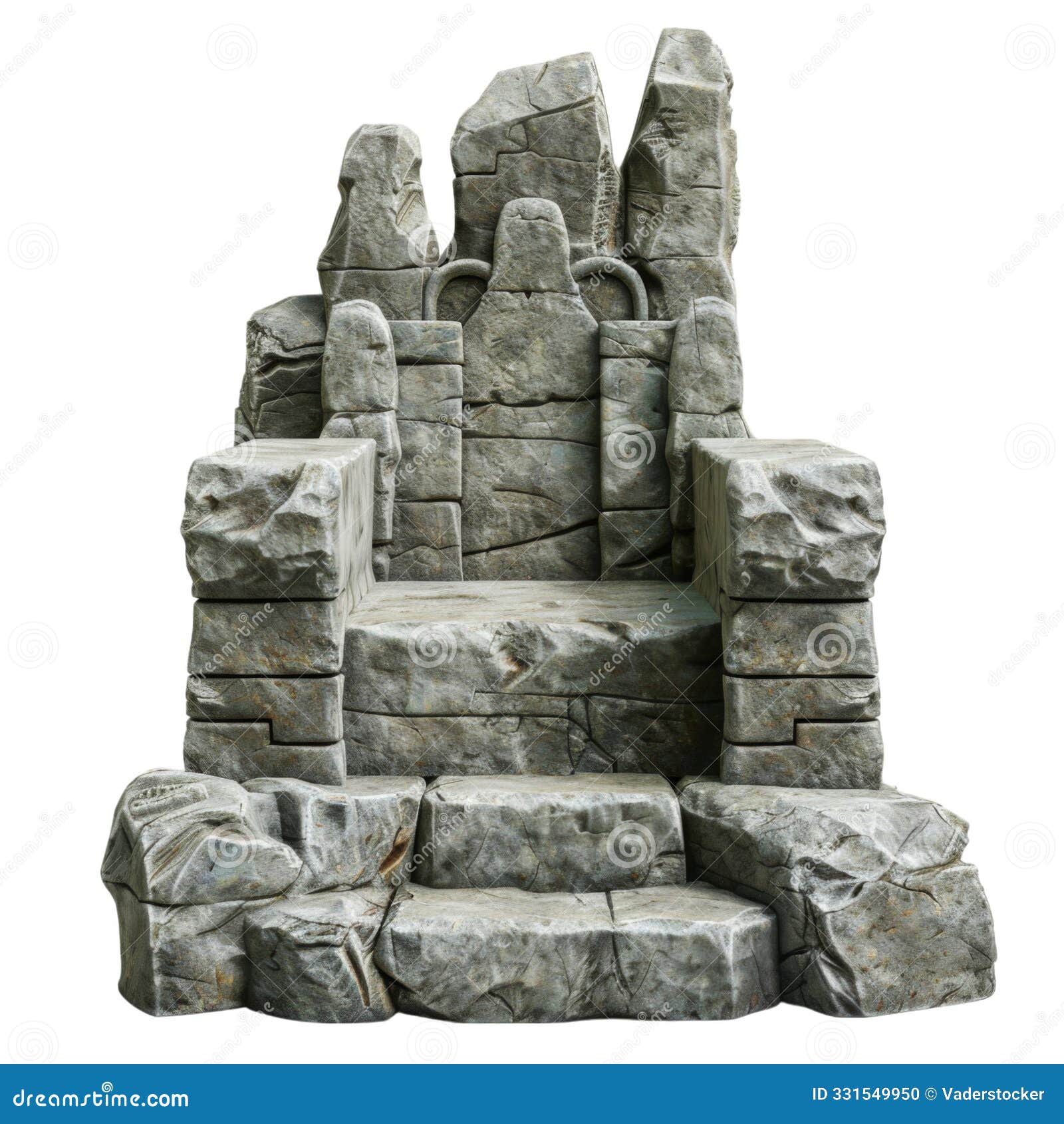 Stone Throne with Armrests and Backrest Stock Illustration ...