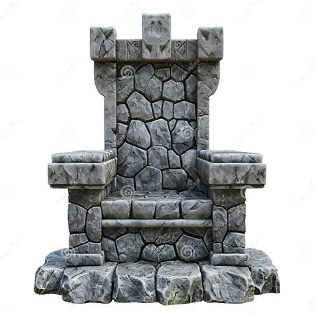 Stone Throne with a Rugged, Medieval Design Stock Image - Illustration ...