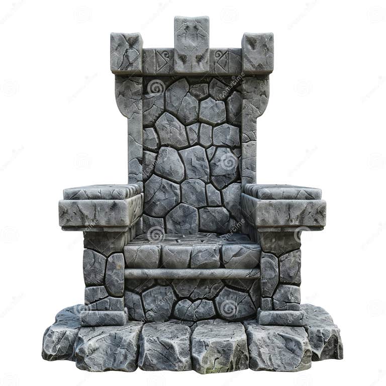 Stone Throne with a Rugged, Medieval Design Stock Image - Illustration ...