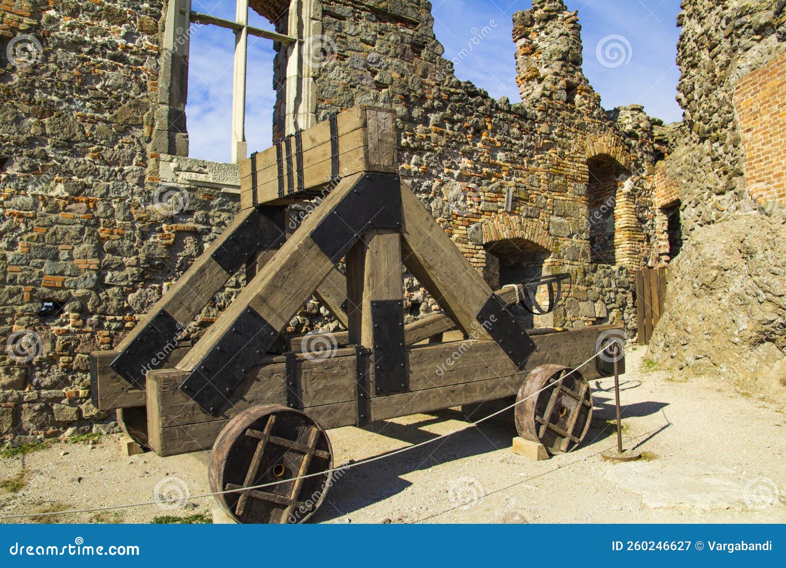 Stone throwing machine stock image. Image of weapon - 260246627