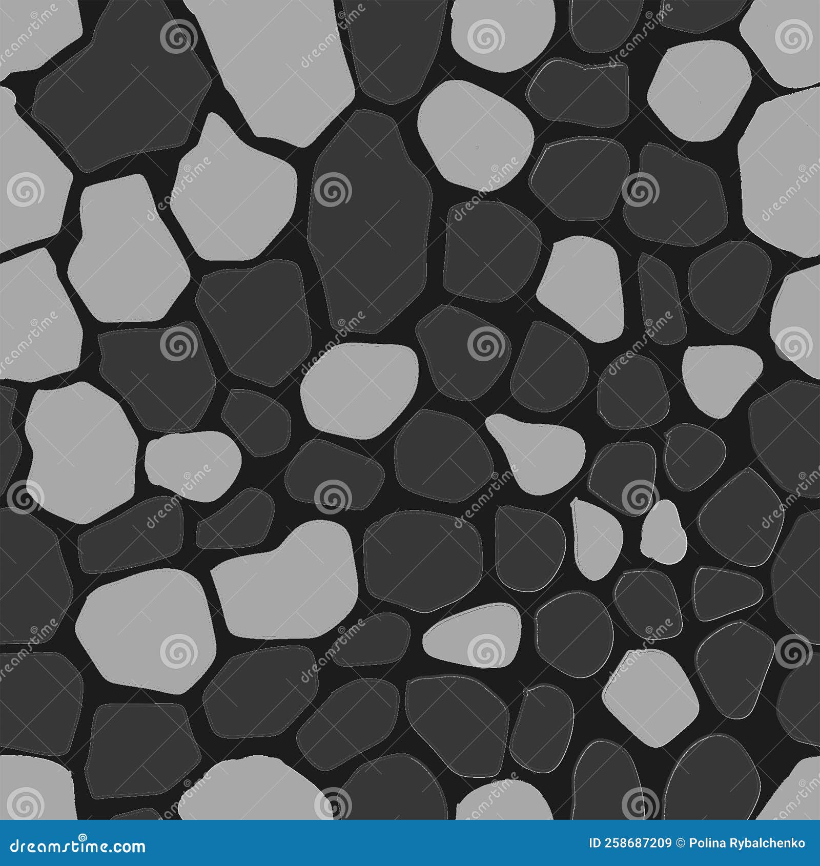 Stone Tile Masonry Graphic Line Patern Seamless Hand Drawn Print ...