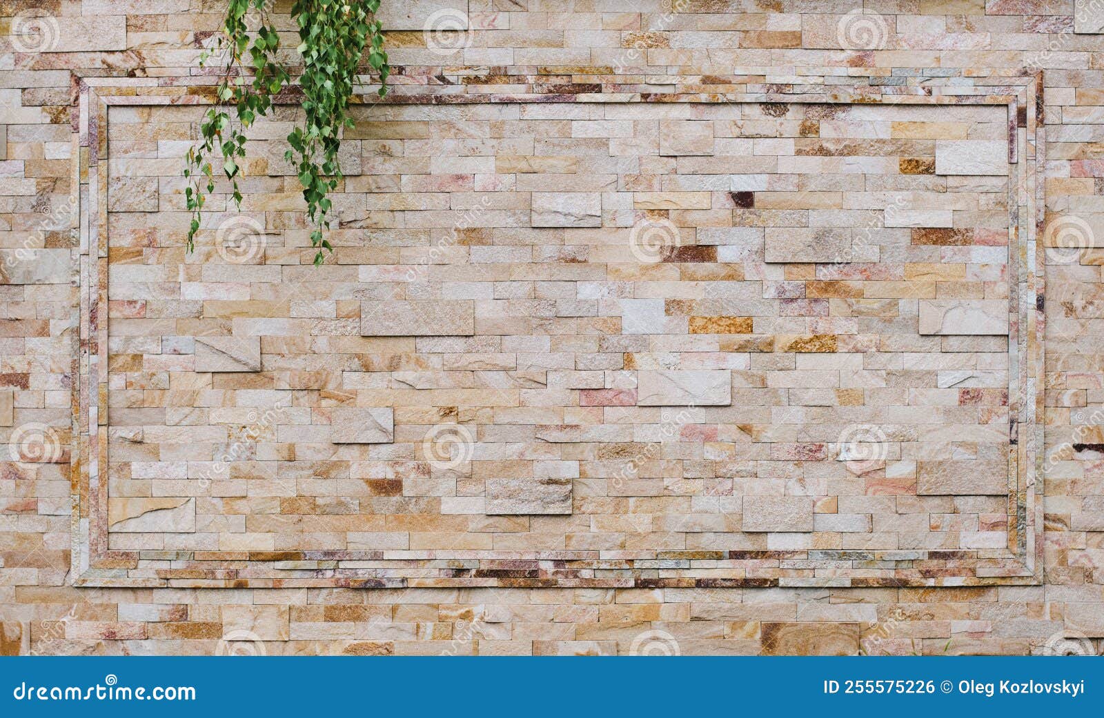 Stone Tile Walls Pattern with Framing. Backdrop for Design, Copy-space ...