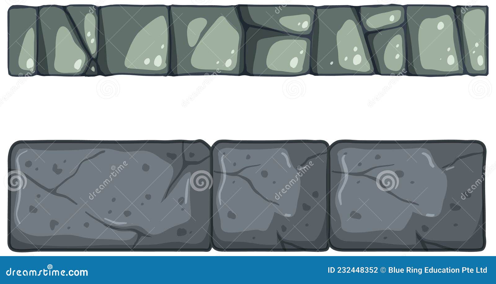 Stone Tiles Texture in Cartoon Style Stock Vector - Illustration of ...