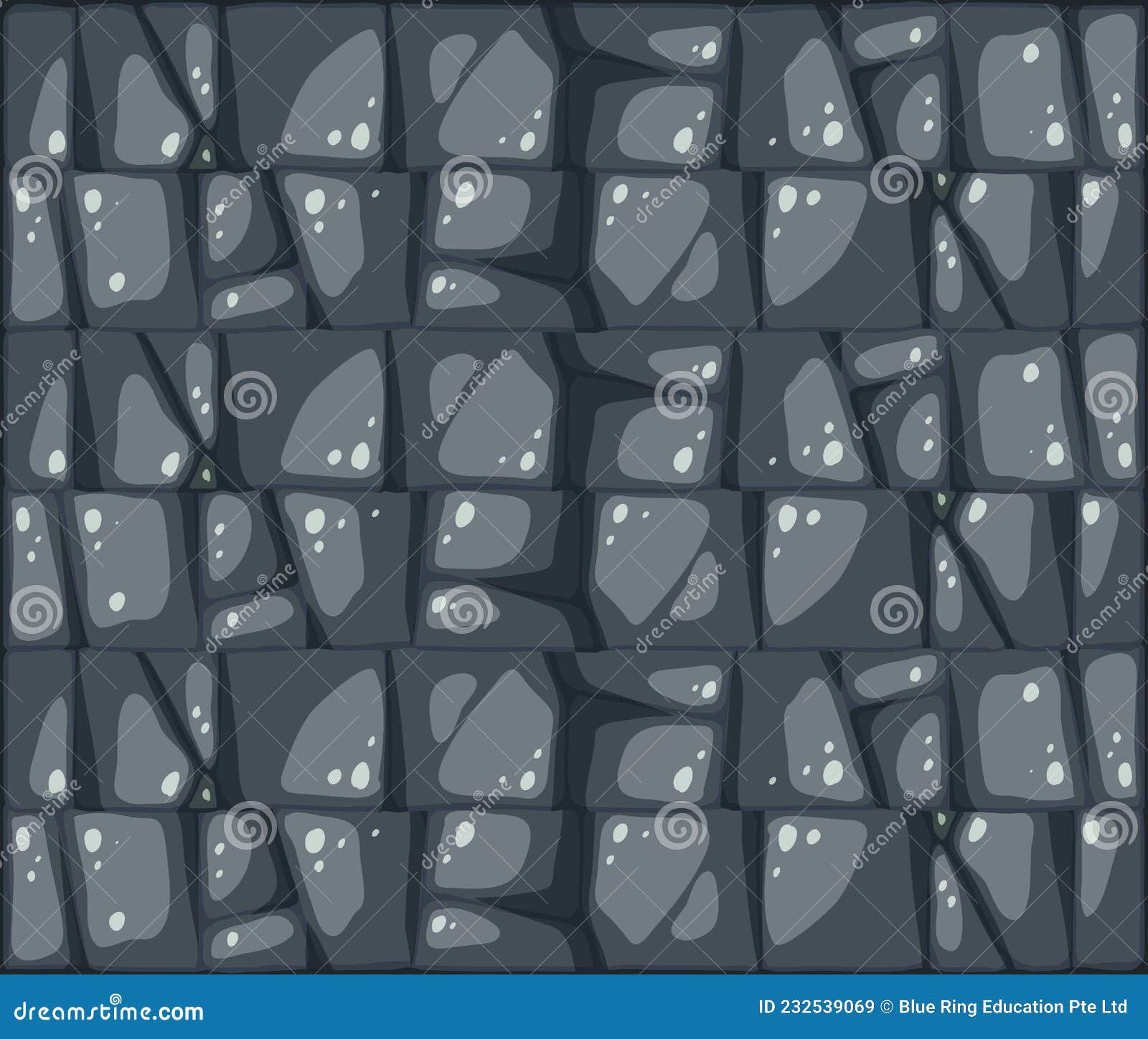 Stone Tiles Texture in Cartoon Style Stock Vector - Illustration of ...