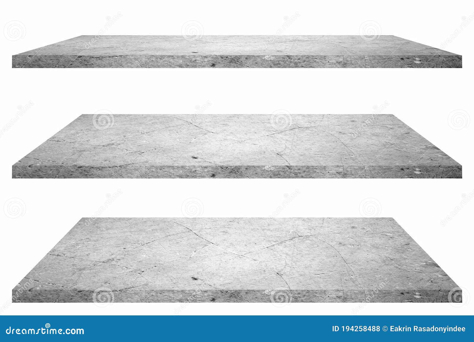 Stone Top Table or Shelf on White Background Blank Template for ...