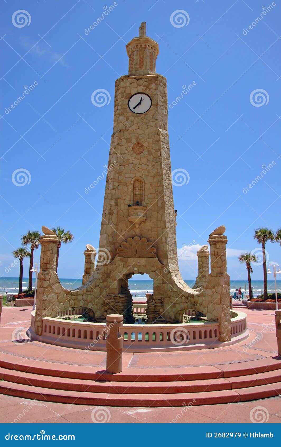 Stone tower with clock stock image. Image of stone, ocean - 2682979