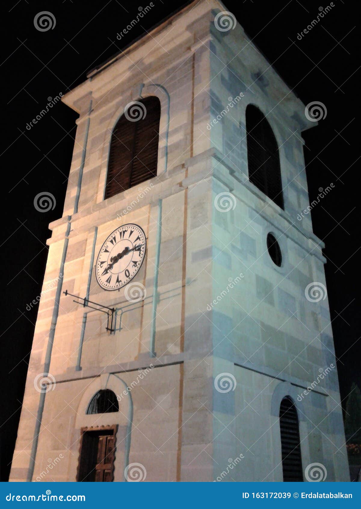 Stone tower of the clock editorial stock image. Image of coast - 163172039