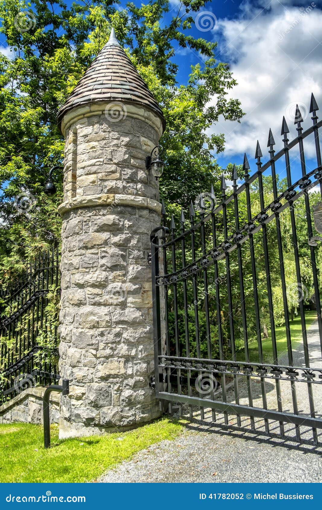 Stone tower stock photo. Image of stone, tower, cloudy - 41782052