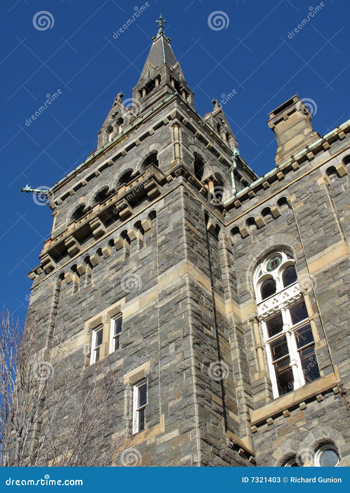 Stone Tower of Georgetown University Stock Image - Image of college ...
