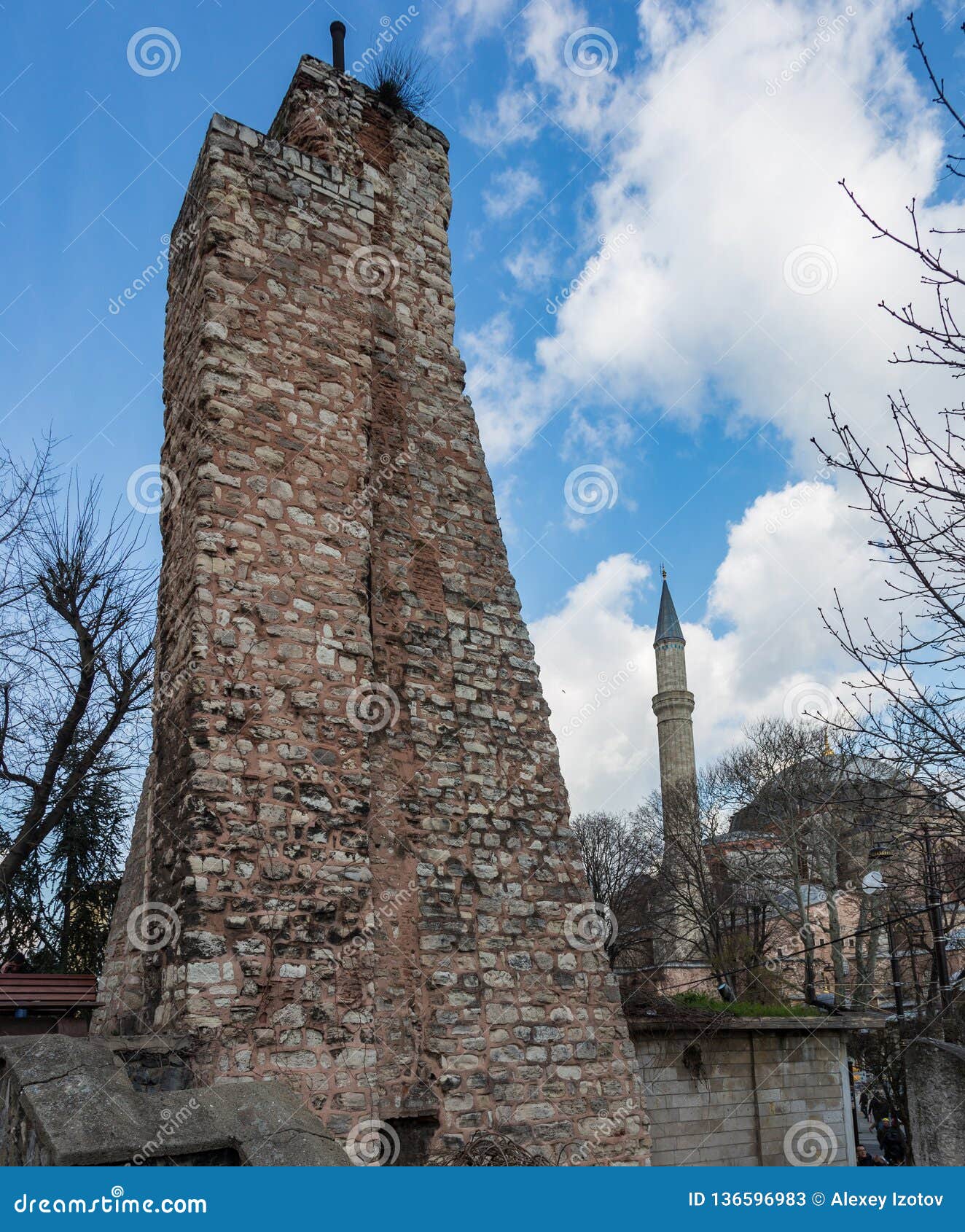 Stone Tower Ruins in Istanbul, Turkey Stock Image - Image of medieval ...