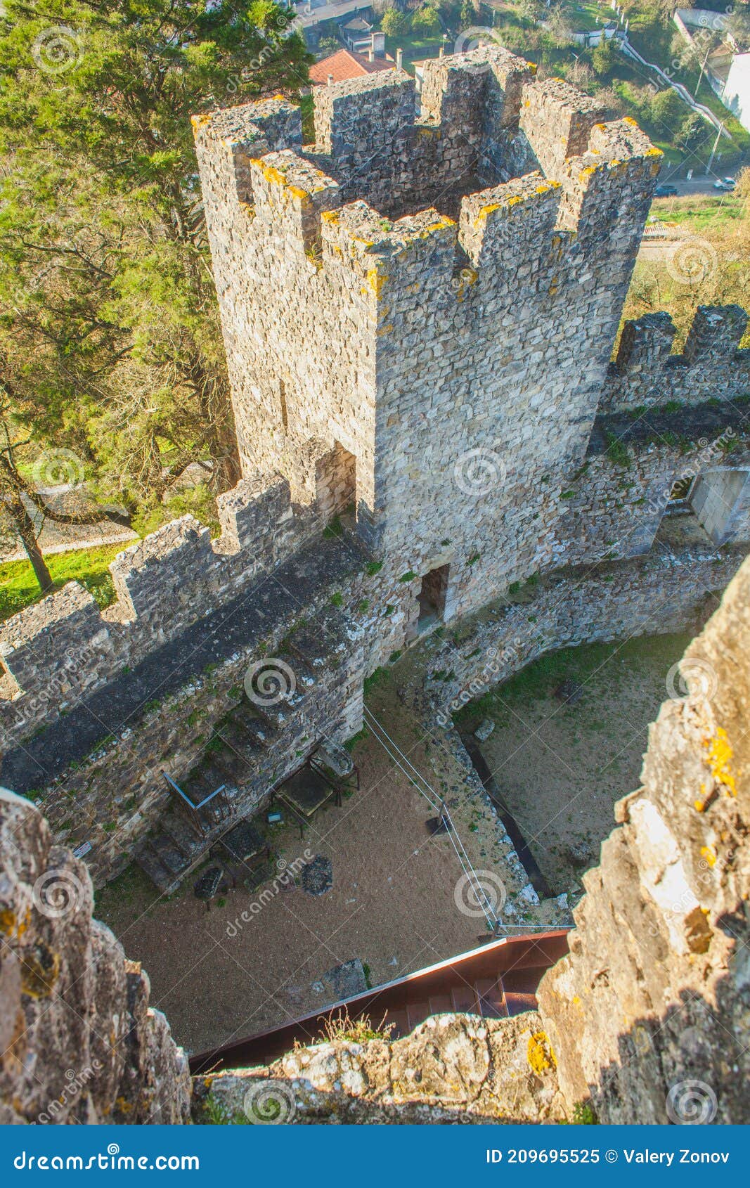 Stone Tower and Wall of an Castle Stock Image - Image of europa ...