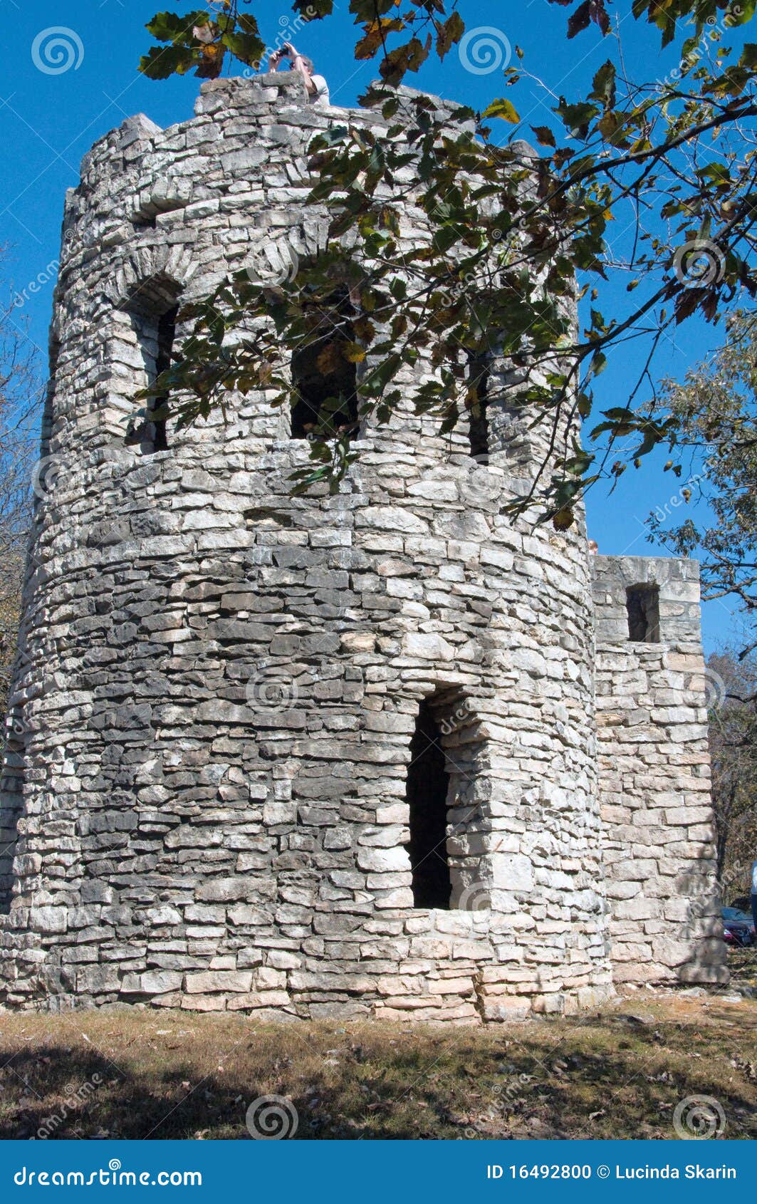 Stone Tower in the Woods stock photo. Image of iowa, trees - 16492800