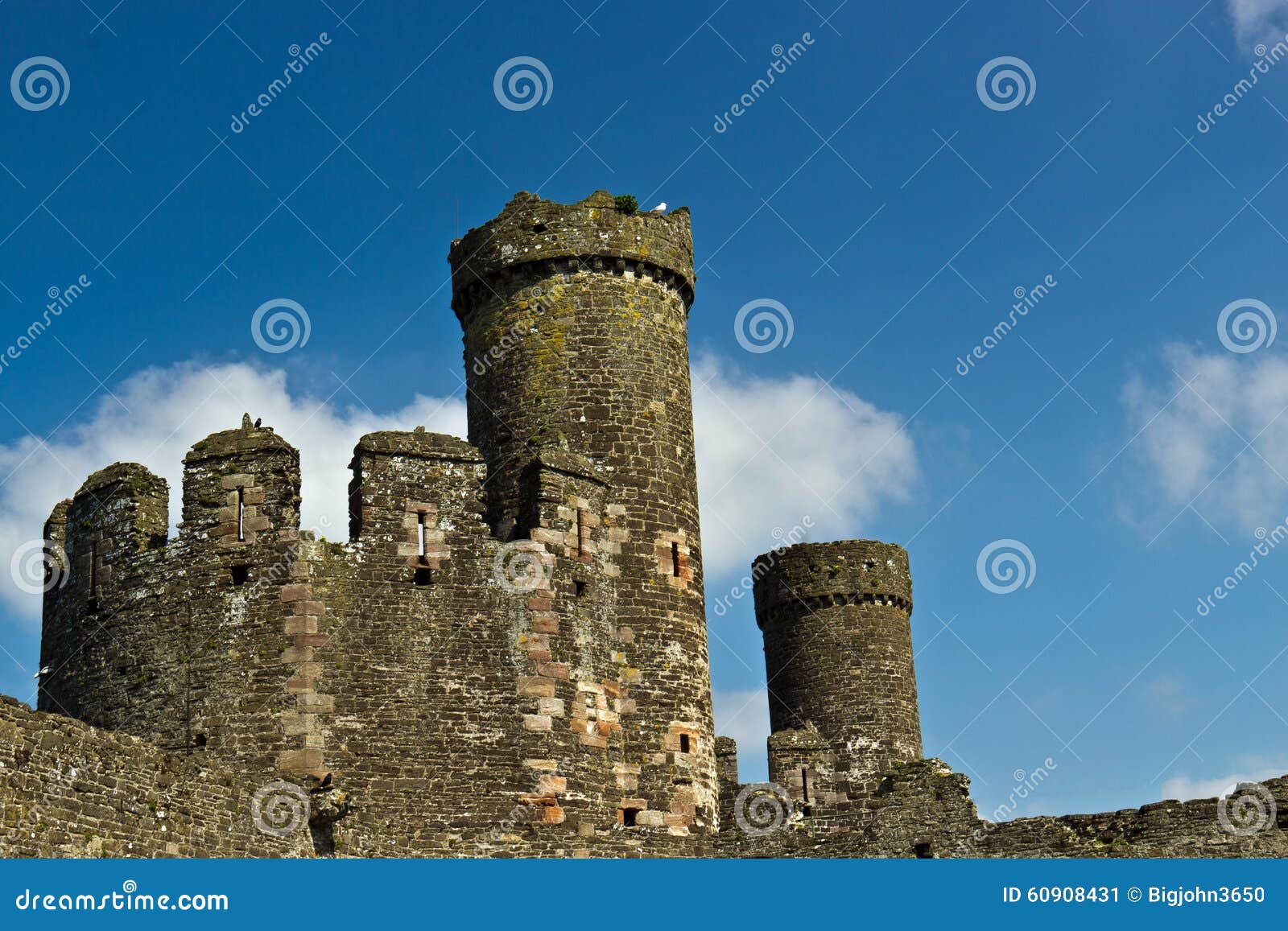Stone Towers of a Medieval Castle Fortress Stock Image - Image of ...