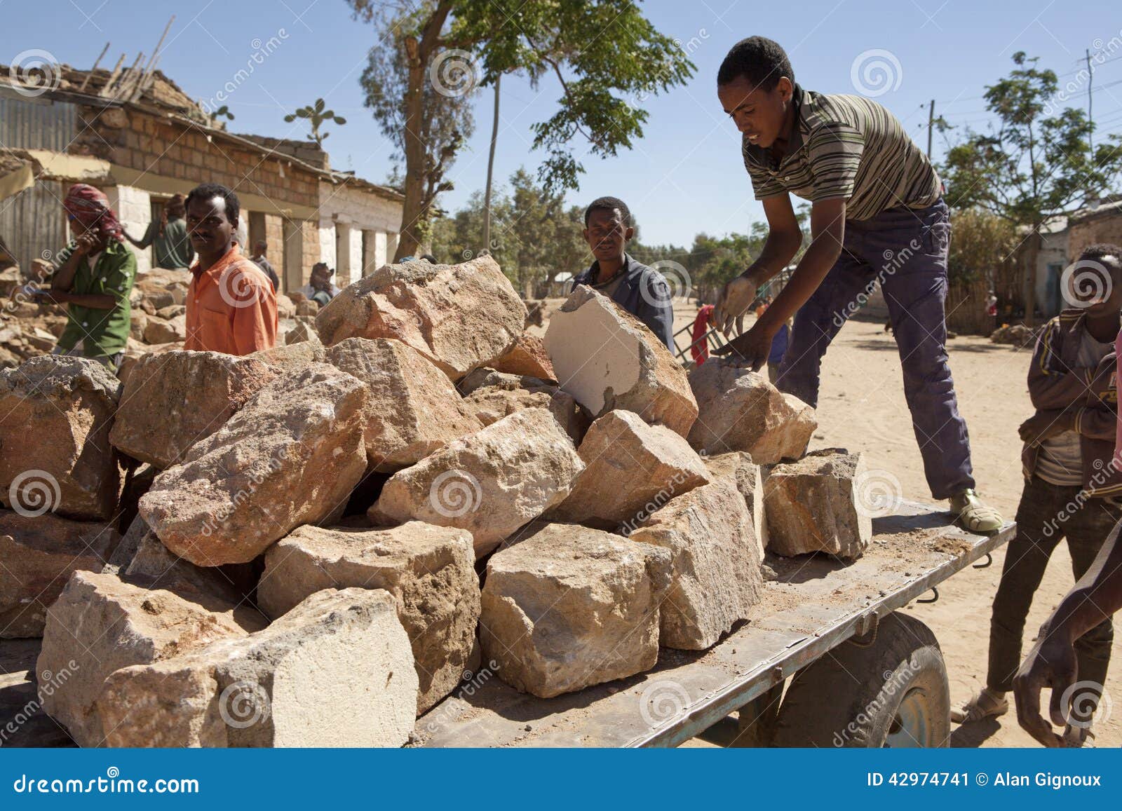 Stone on Trailer in Ethiopia Editorial Photo - Image of villages ...