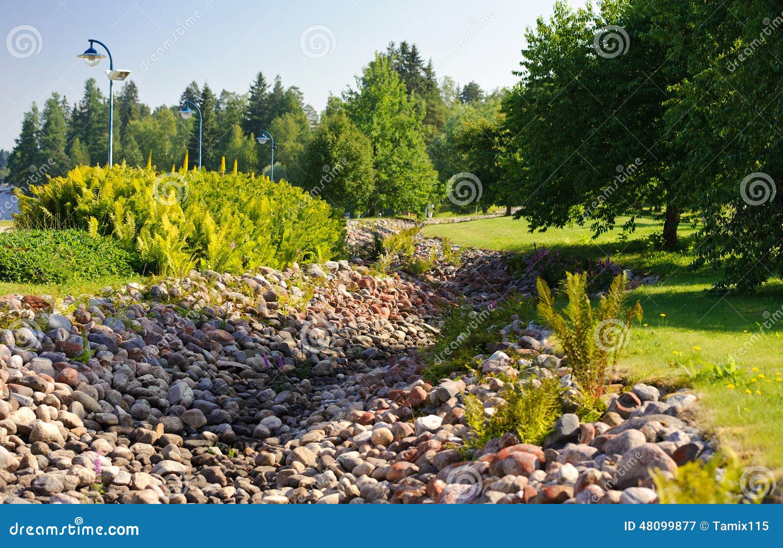 Stone trench in the park stock image. Image of trench - 48099877