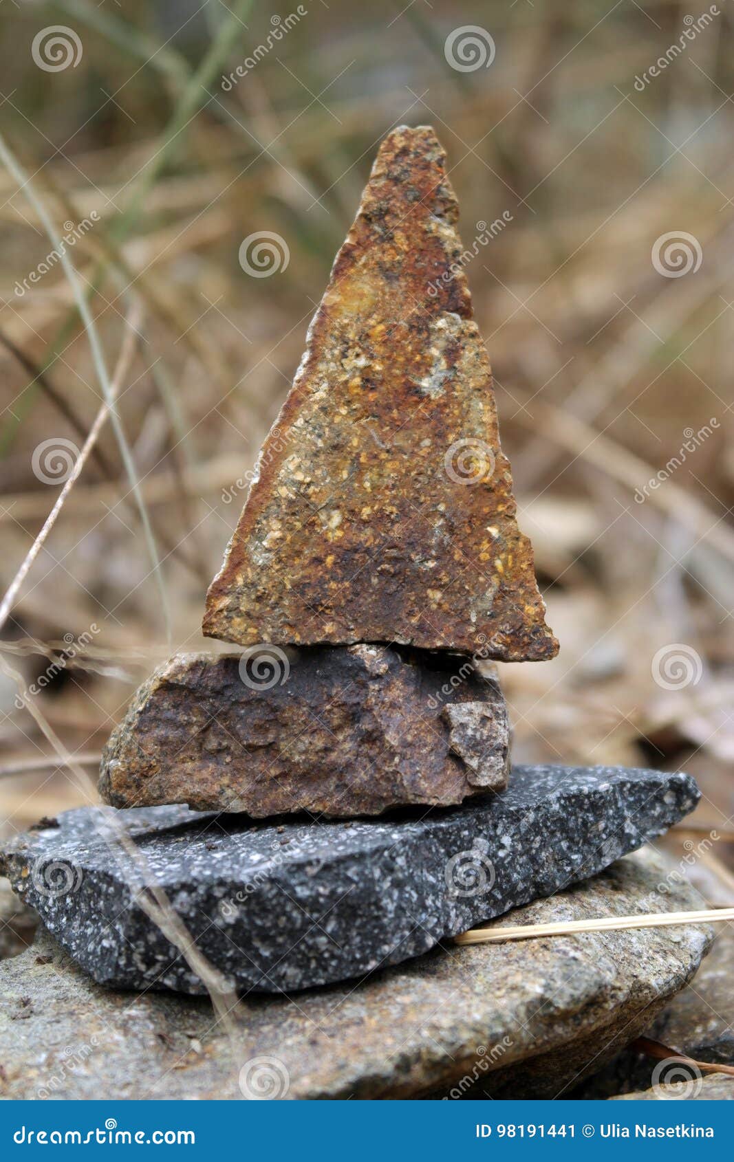 A stone triangle stock image. Image of attraction, river - 98191441