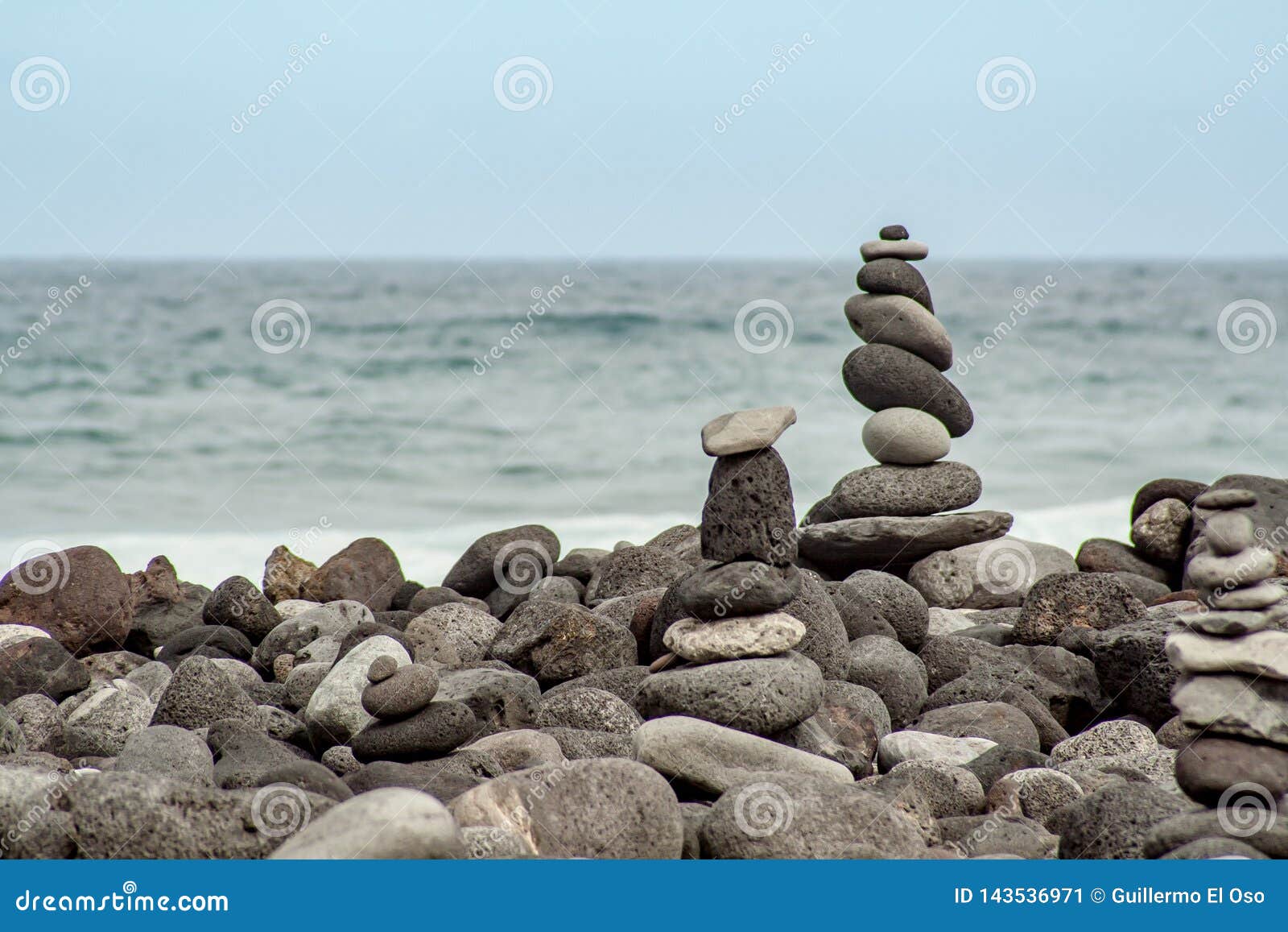 Stone Turrets on the Coast by the Sea Stock Image - Image of beautiful ...