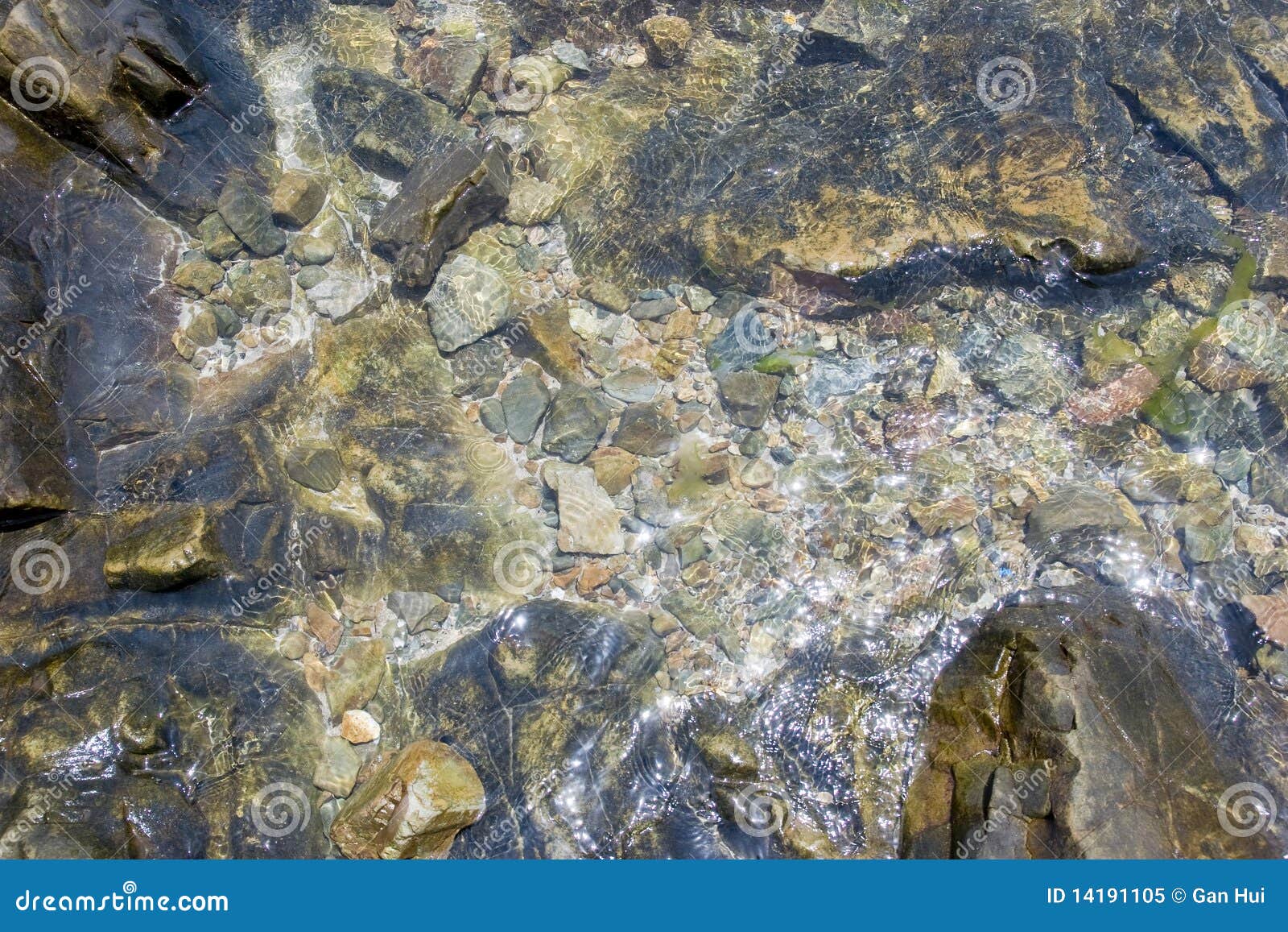Stone under water stock image. Image of stream, beach - 14191105