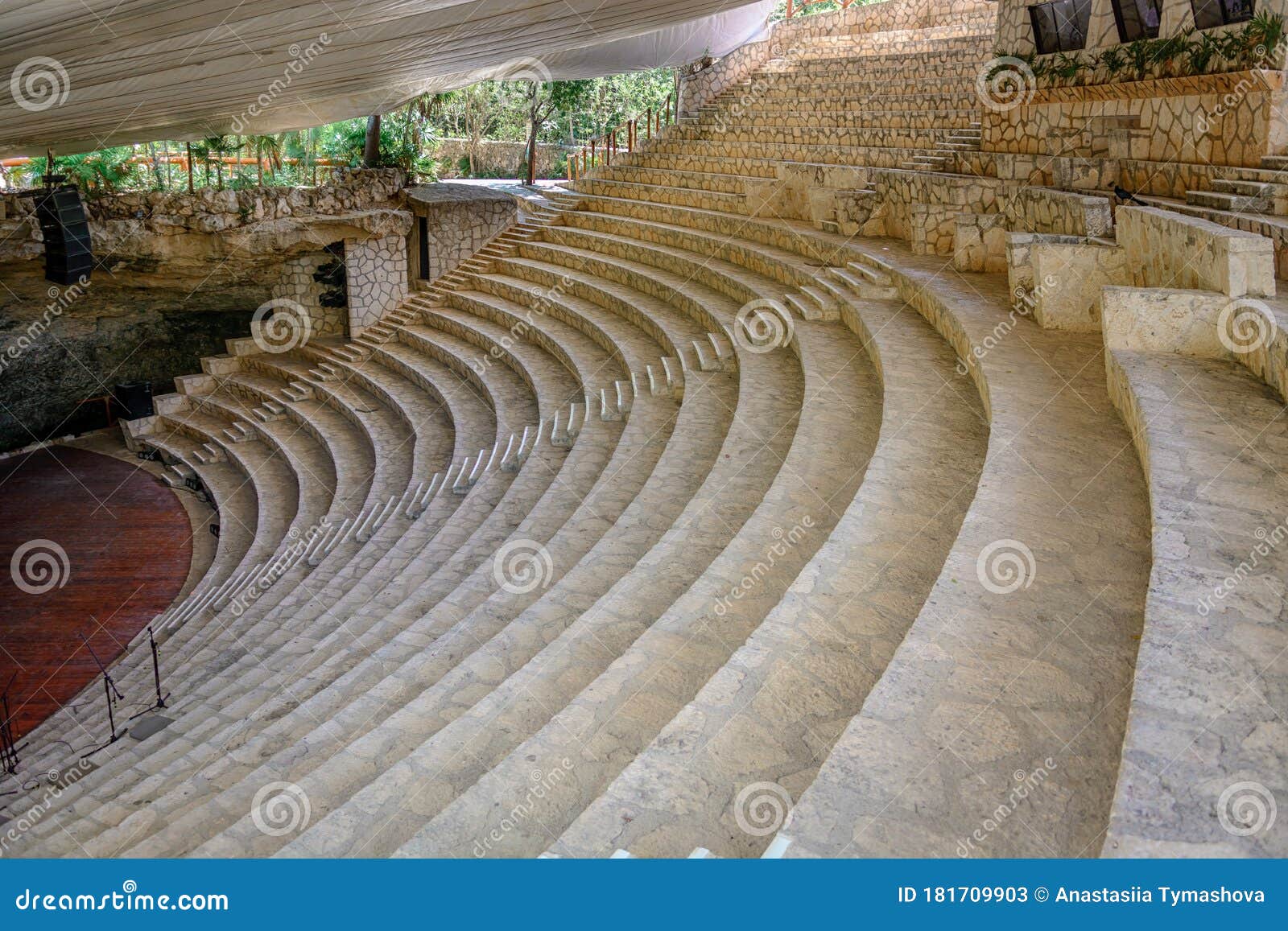 Stone Underground Amphitheater Made by Modern Craftsmen Stock Image ...
