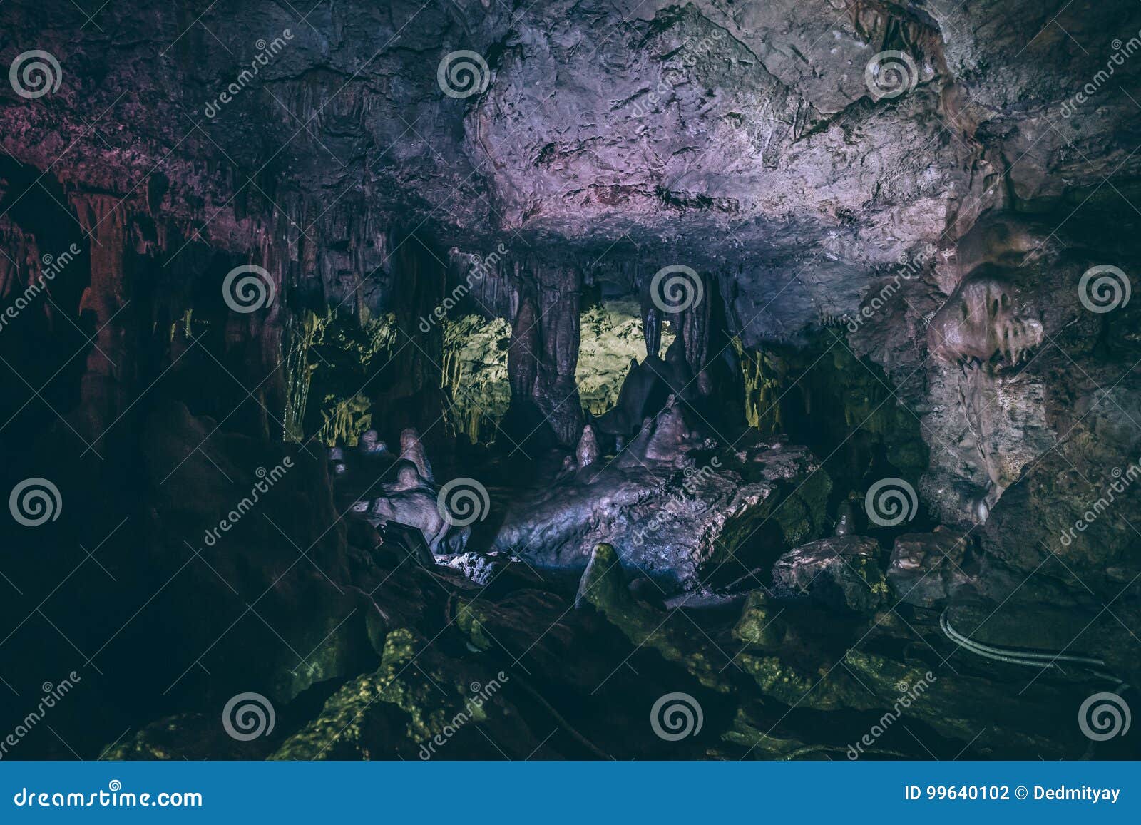 Stone Underground Dark Cave Inside Stock Photo - Image of beautiful ...
