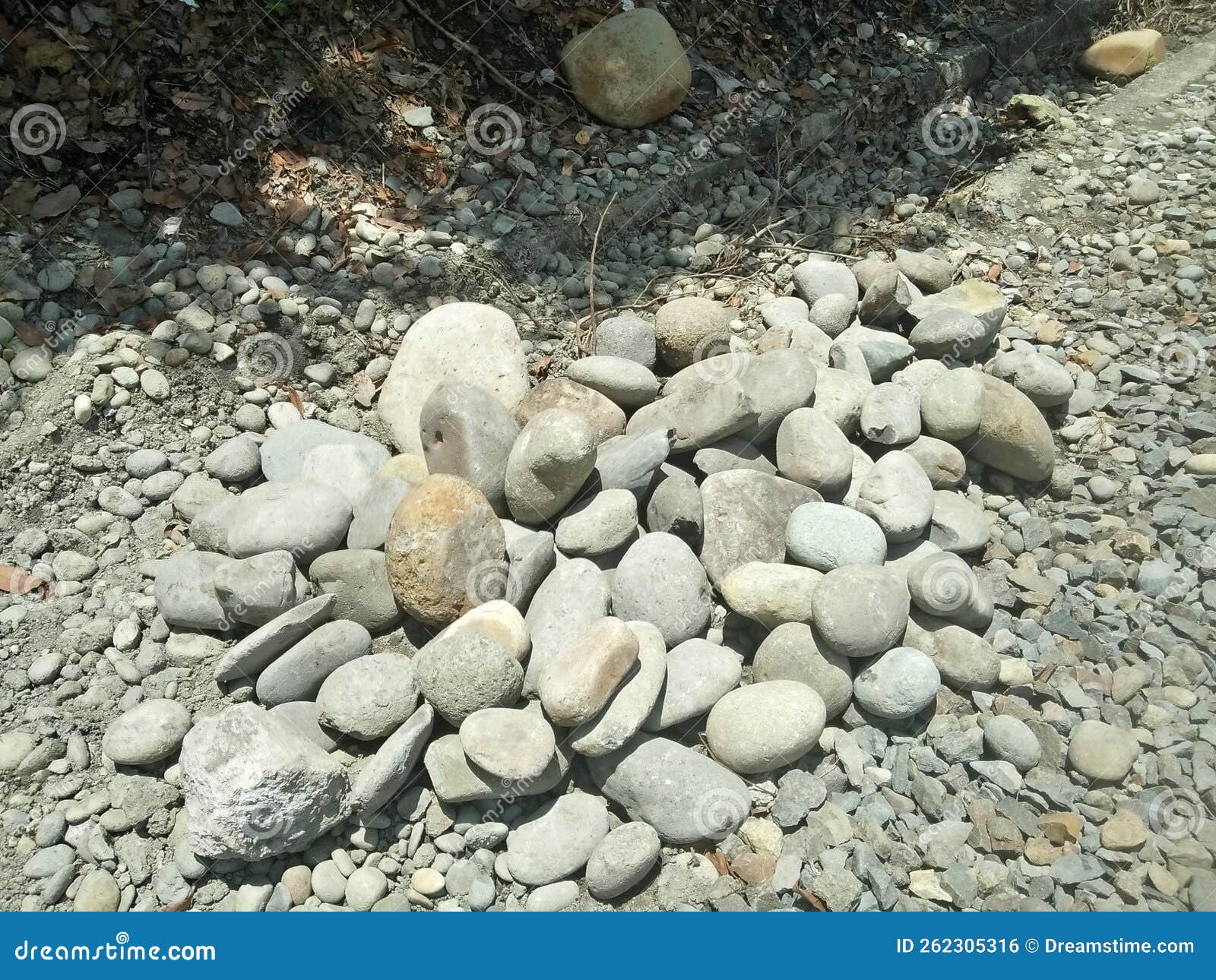 River Stone for Road Construction Stock Photo - Image of river, used ...