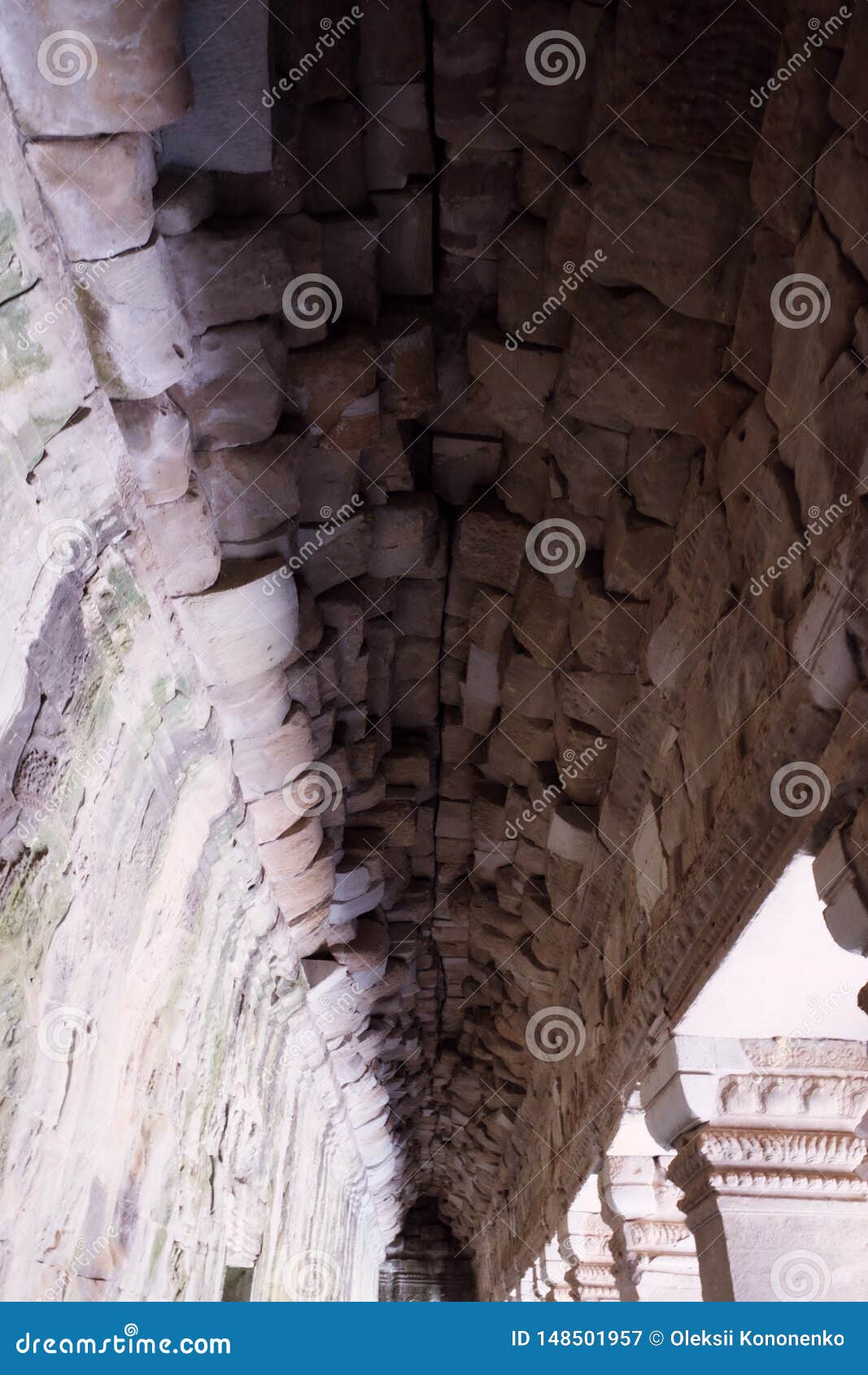 Stone Vault of an Old Building. Ancient Stonework Stock Image - Image ...