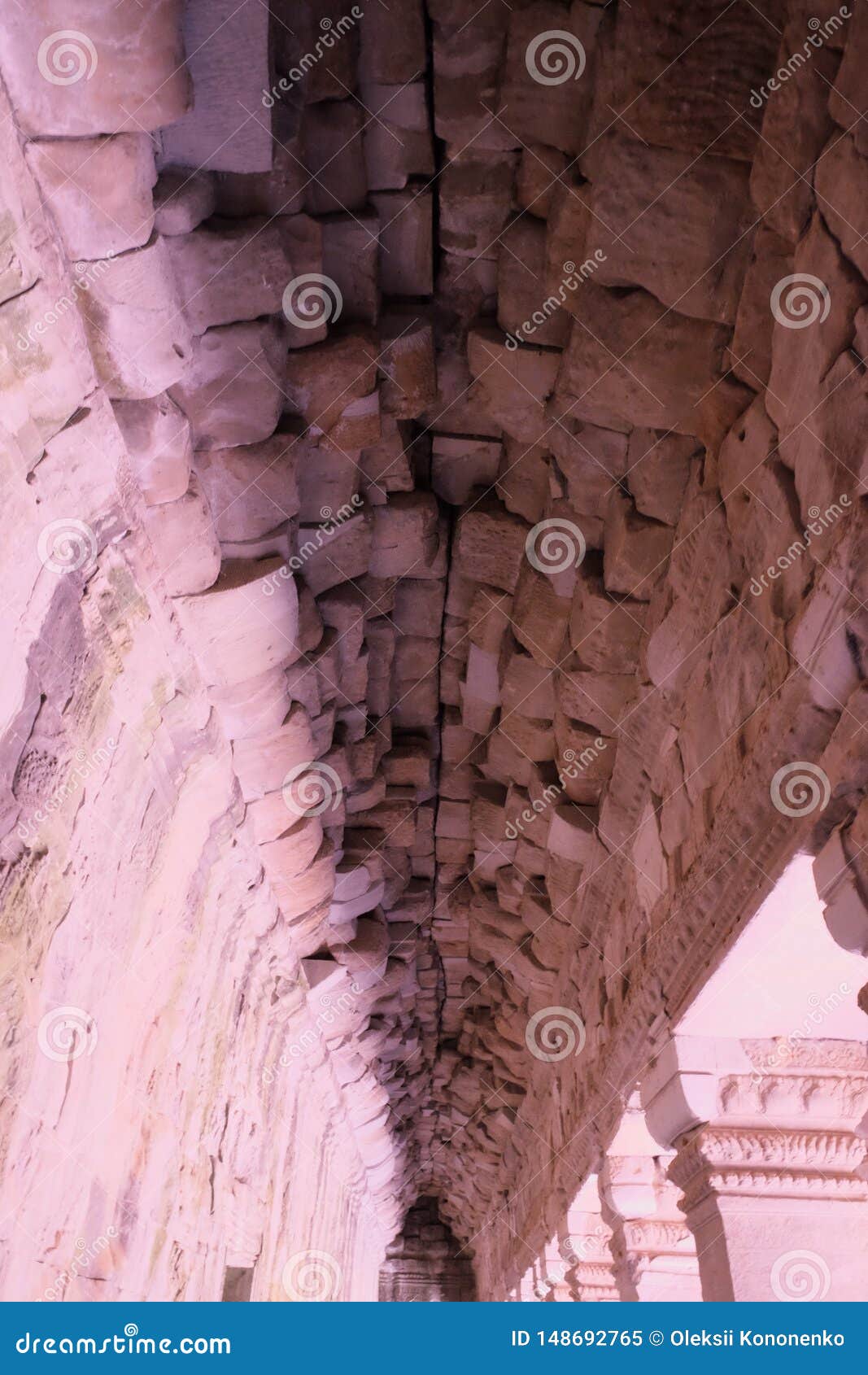 Stone Vault of an Old Building. Ancient Stonework Stock Image - Image ...