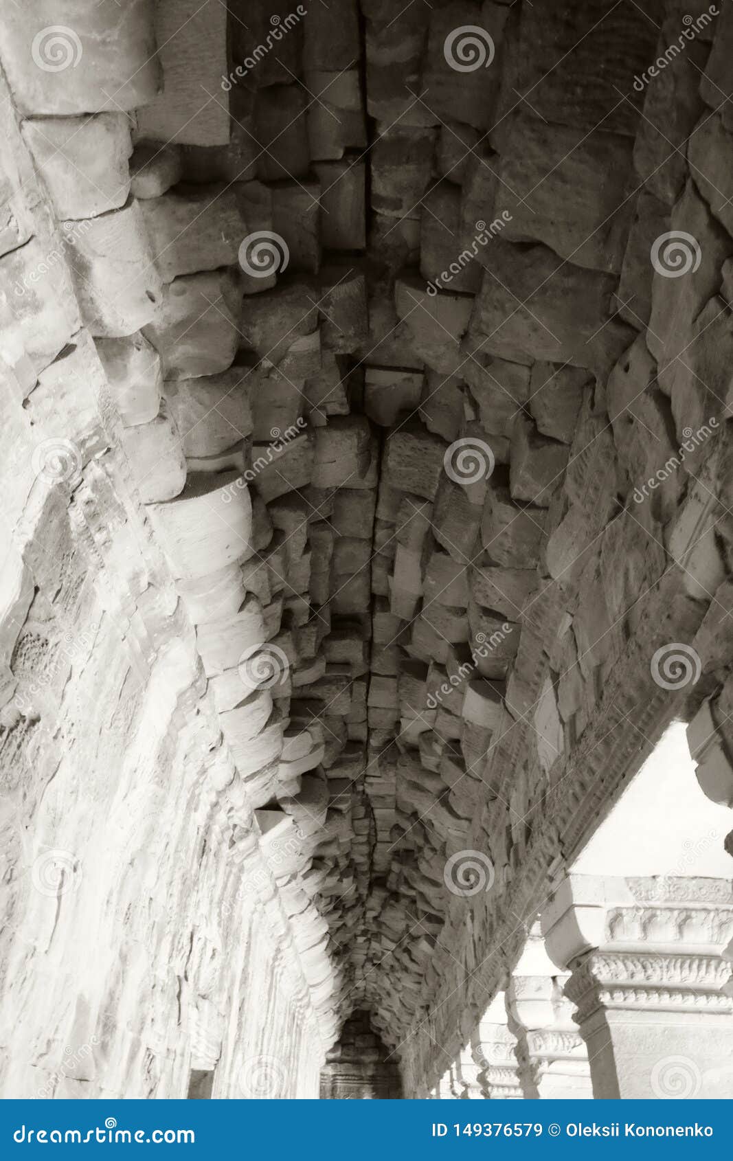 Stone Vault of an Old Building. Ancient Stonework Stock Image - Image ...