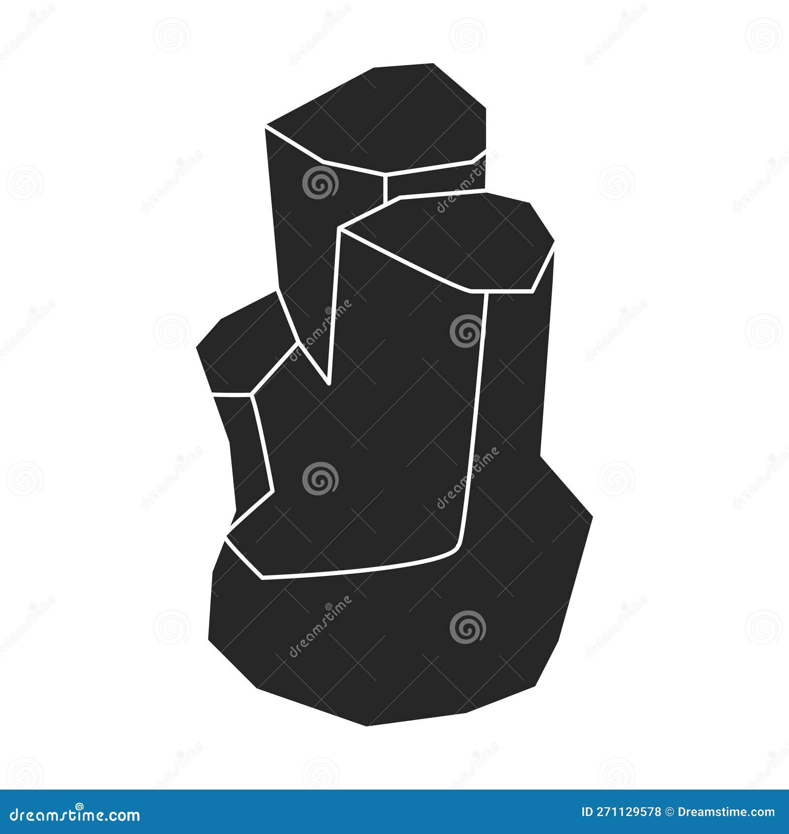 Stone Vector Icon.Black Vector Icon Isolated on White Background Stone ...