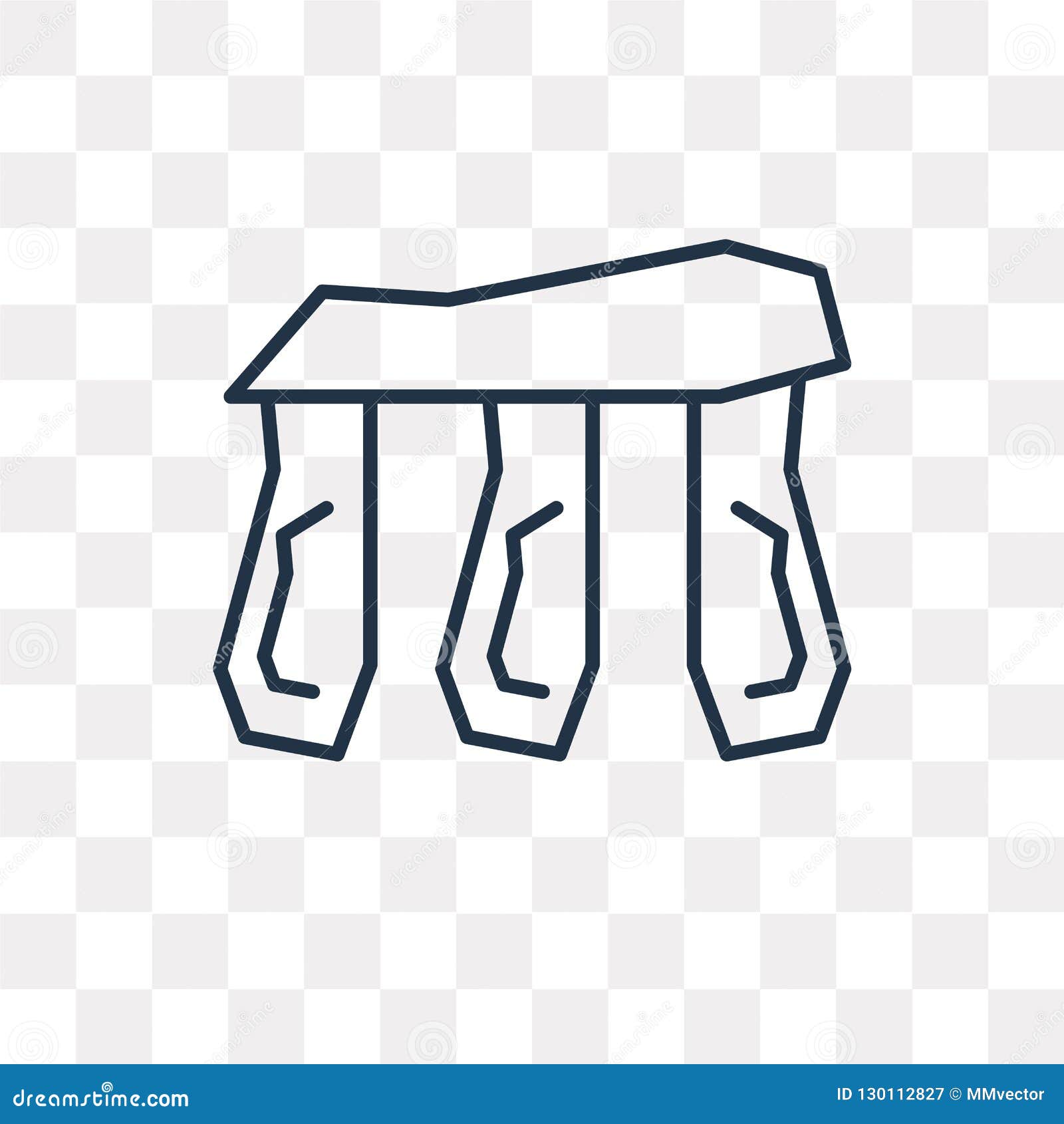 Stone Vector Icon Isolated on Transparent Background, Linear Stone ...