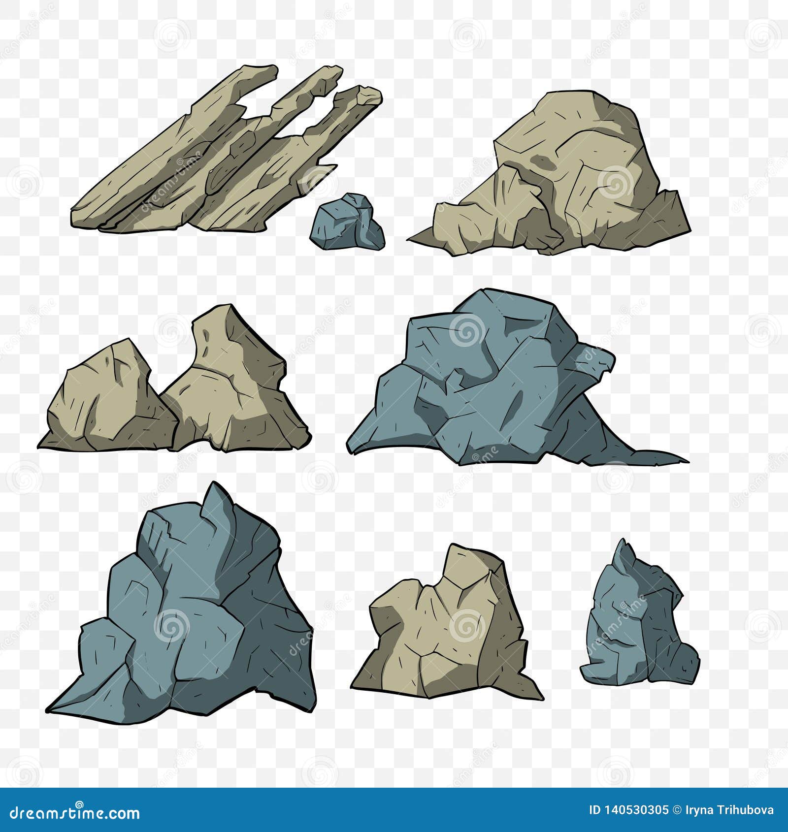 Stone vector set. stock vector. Illustration of granite - 140530305