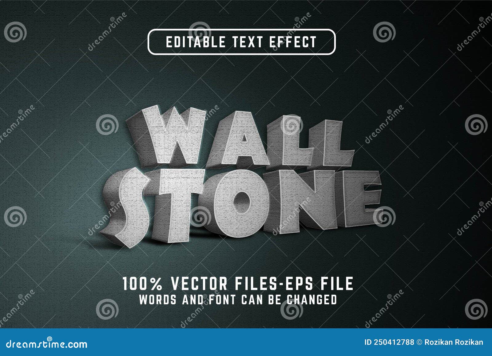 Stone Vector Text Effect Editable Stock Vector - Illustration of fresh ...