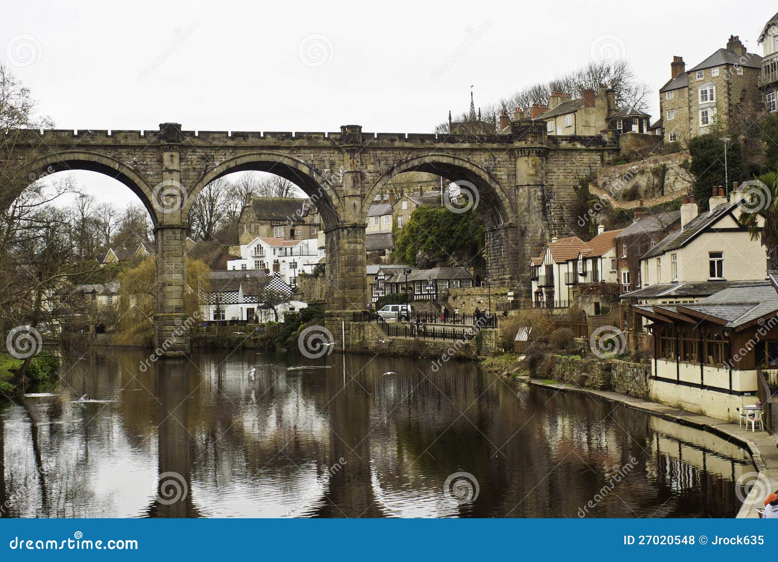 Stone Viaduct at Knaresborough Stock Photo - Image of stone ...