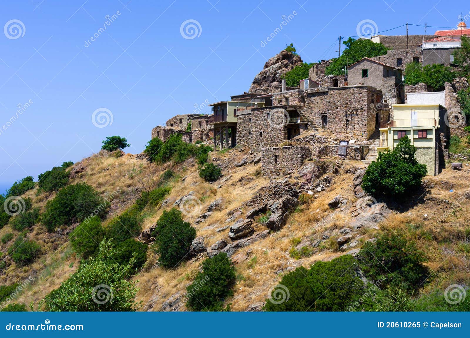 Stone village stock image. Image of quiet, blue, outdoor - 20610265