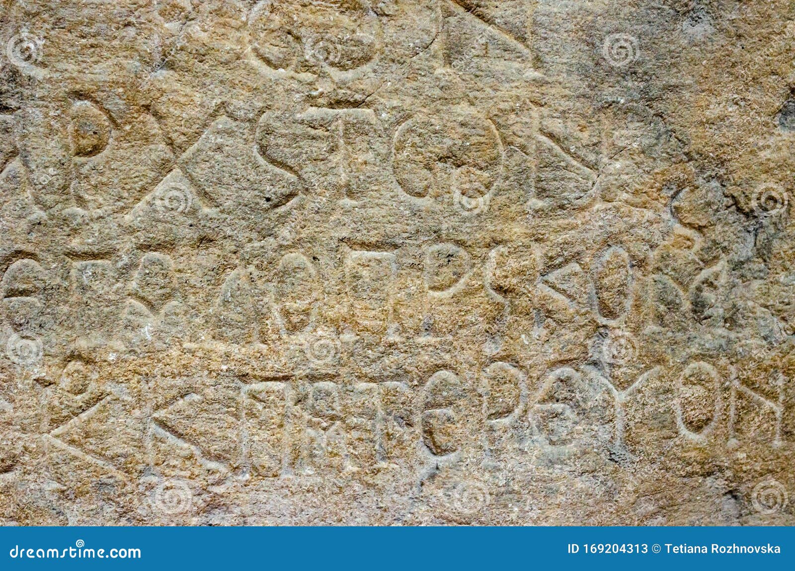 Stone Vintage Tablet with Inscriptions. Stock Image - Image of ...