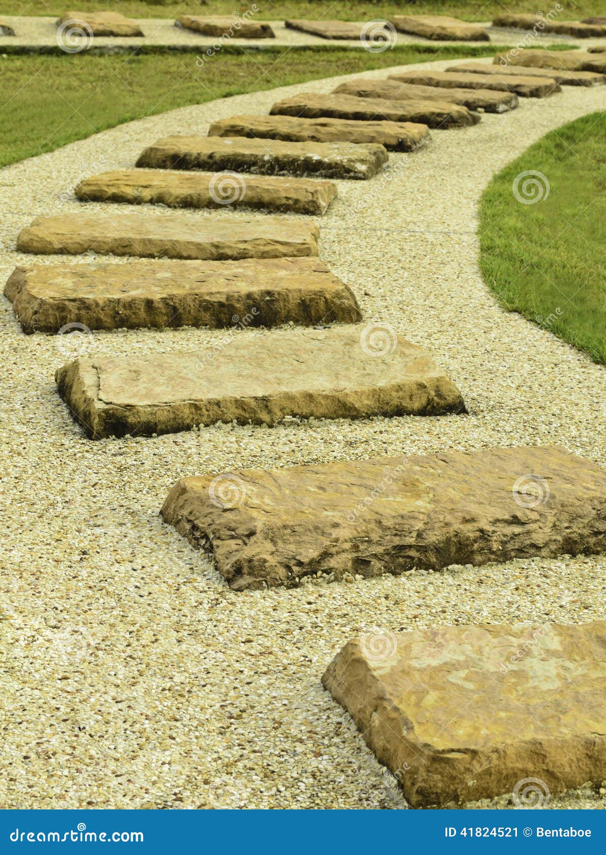 Stone Walk Paths in the Park Stock Image - Image of path, gardening ...