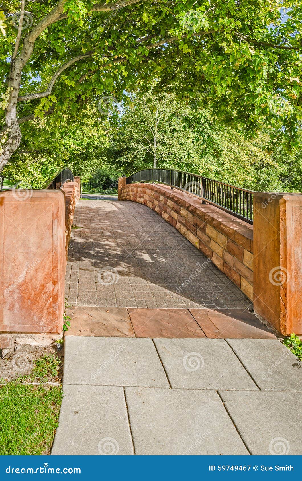 Stone Walking Bridge in a Park Stock Image - Image of bridge, trees ...