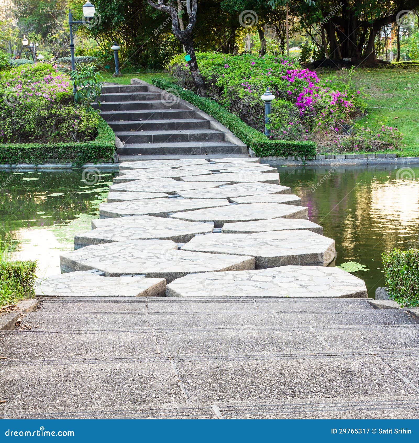 Stone walkway across water stock image. Image of footpath - 29765317