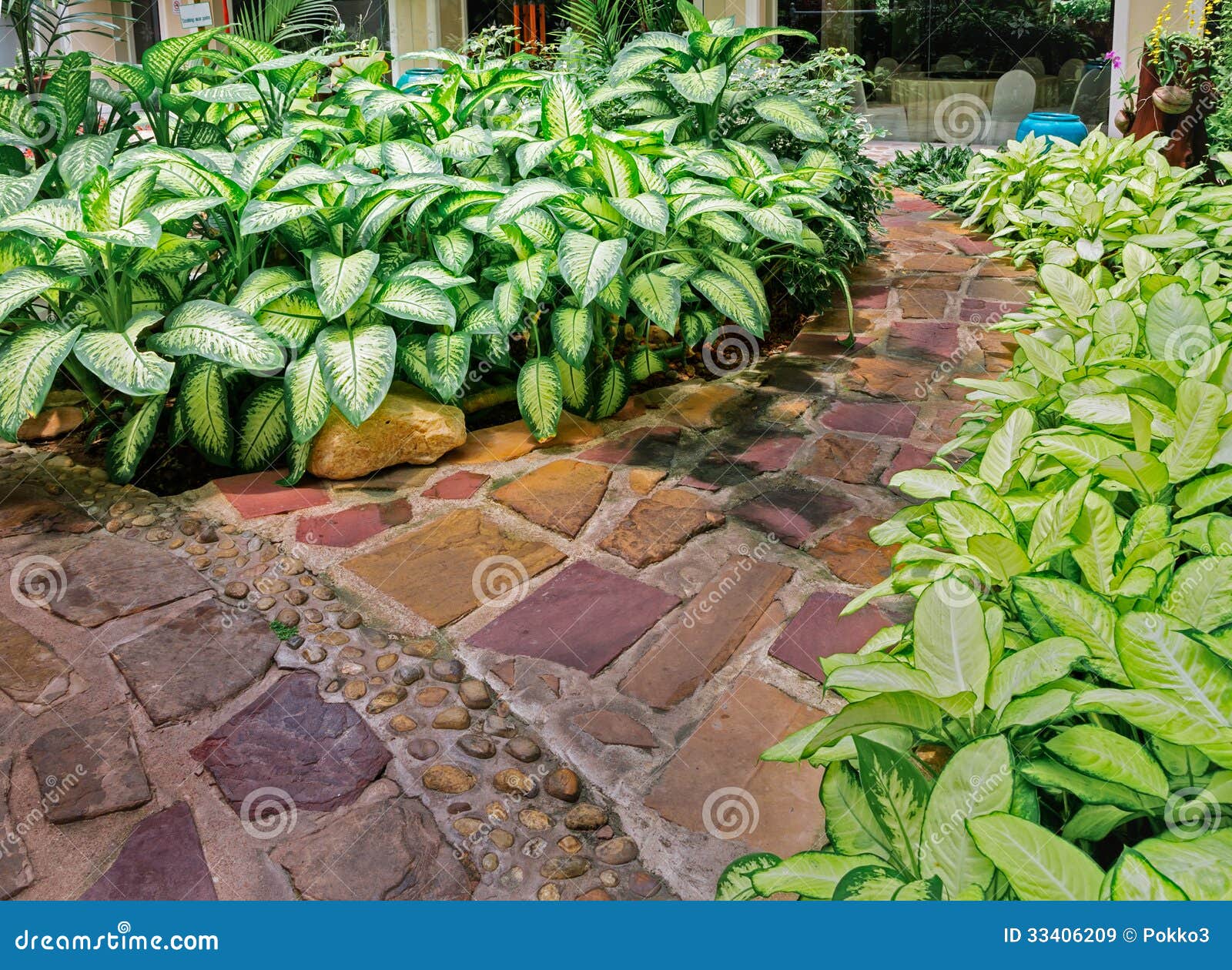 Stone Walkway Texture Seamless Patterns White Gray Background Stock ...