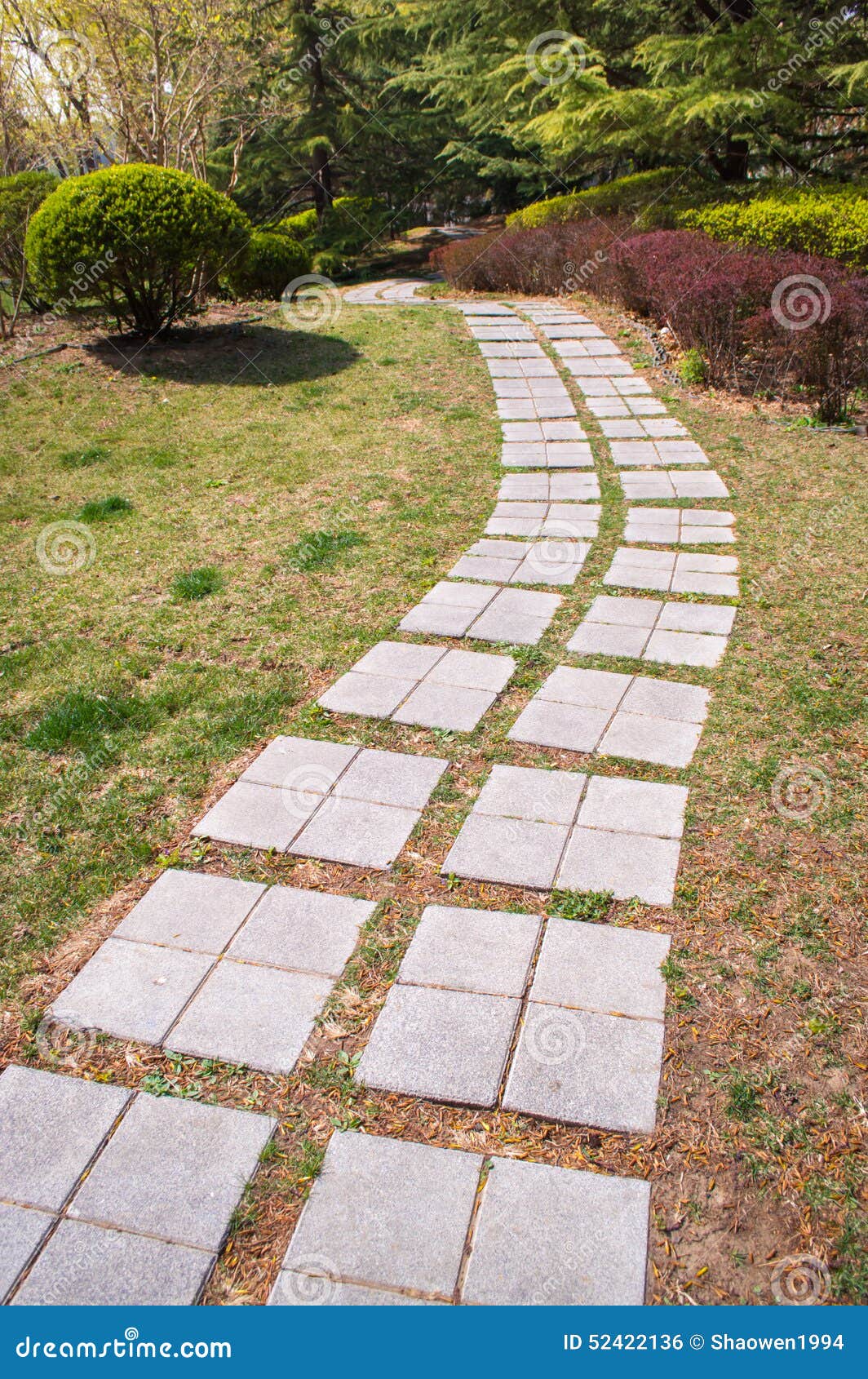 Stone Walkway in spring stock photo. Image of land, front - 52422136