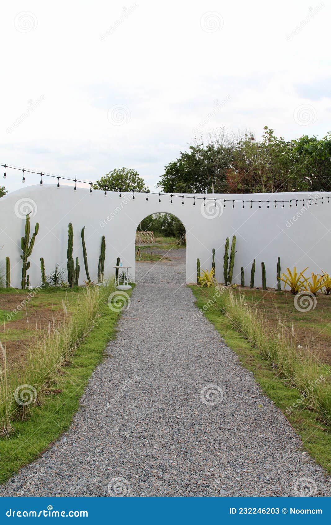 Stone Walkway To Restaurant Stock Image - Image of bush, garden: 232246203