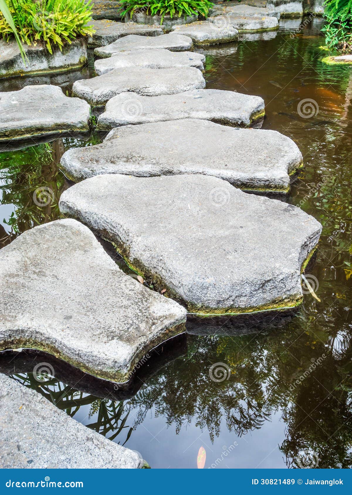 Stone walkway on water stock image. Image of lead, goal - 30821489