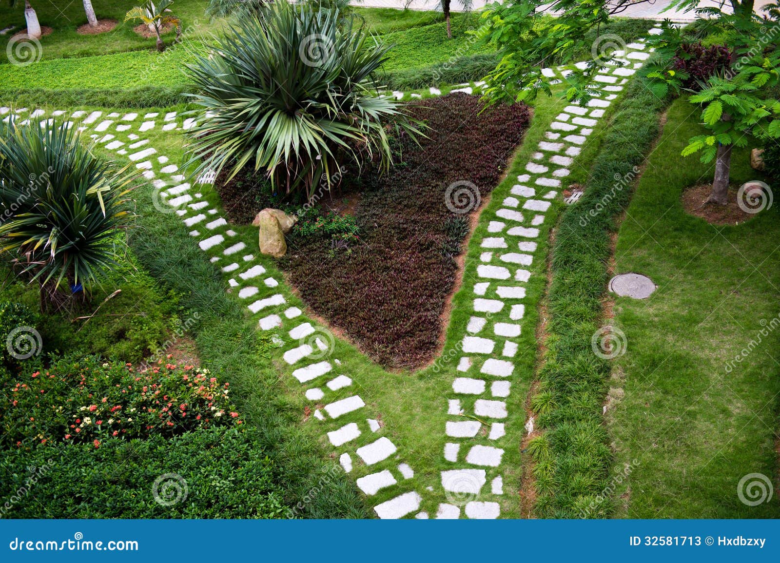 Stone walkway stock image. Image of direction, perennial - 32581713