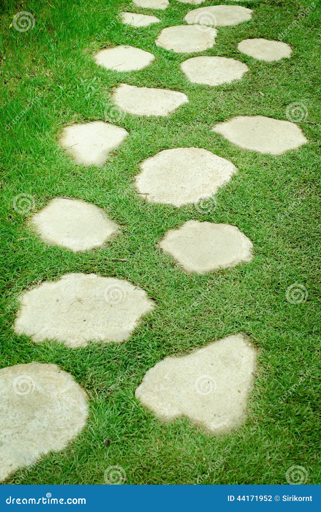 Stone Walkway Winding in Garden Stock Photo - Image of peaceful ...