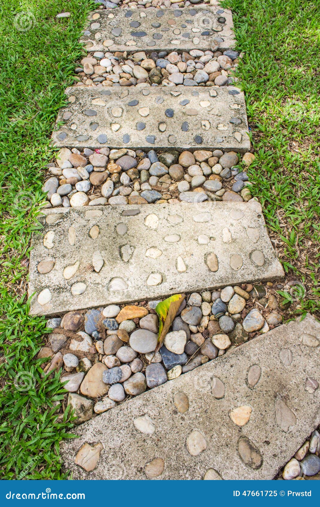 Stone Walkway Winding in Garden Stock Image - Image of field, back ...