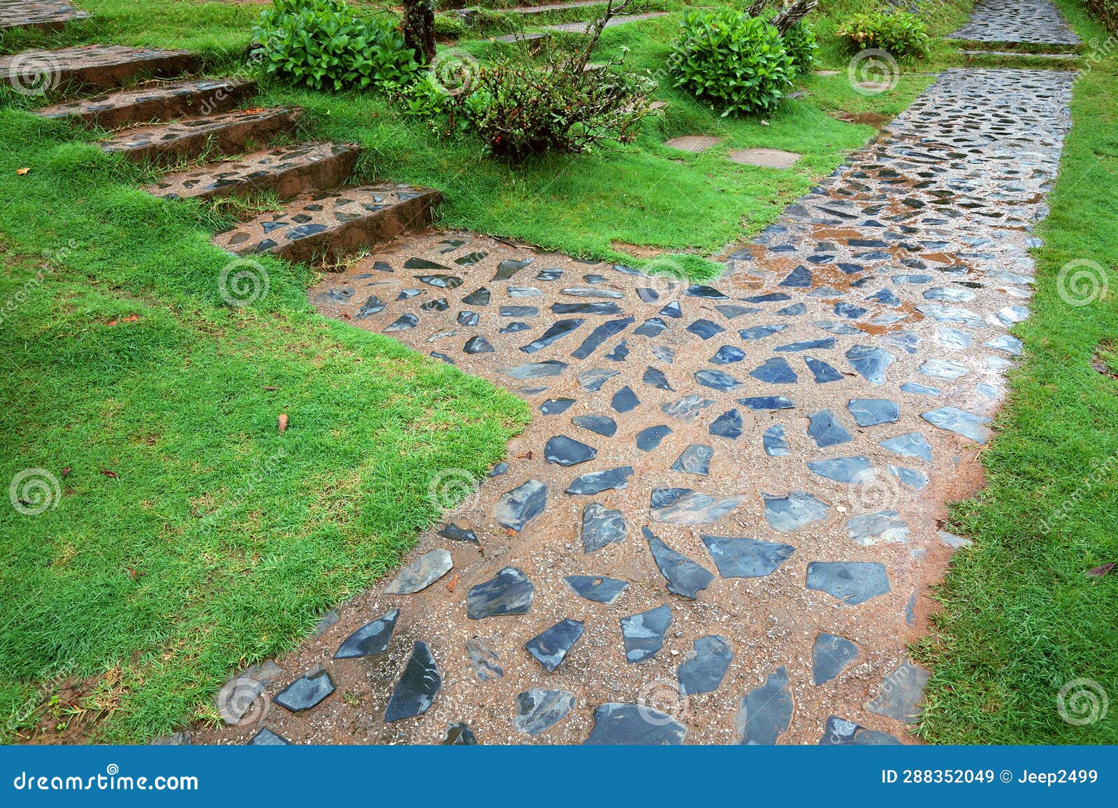 Stone walkways. stock image. Image of footpath, brick - 288352049