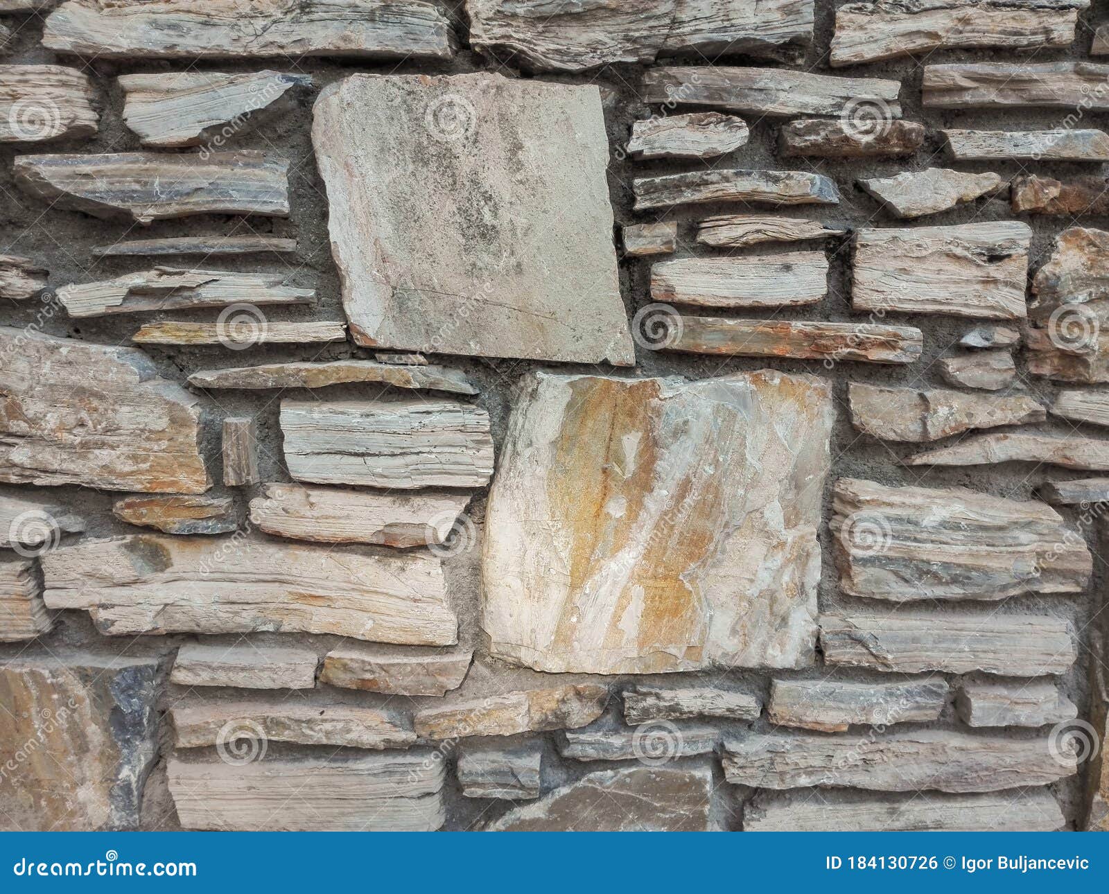 Background of Stone Wall Texture. Seamless Masonry Wall with Irregular ...