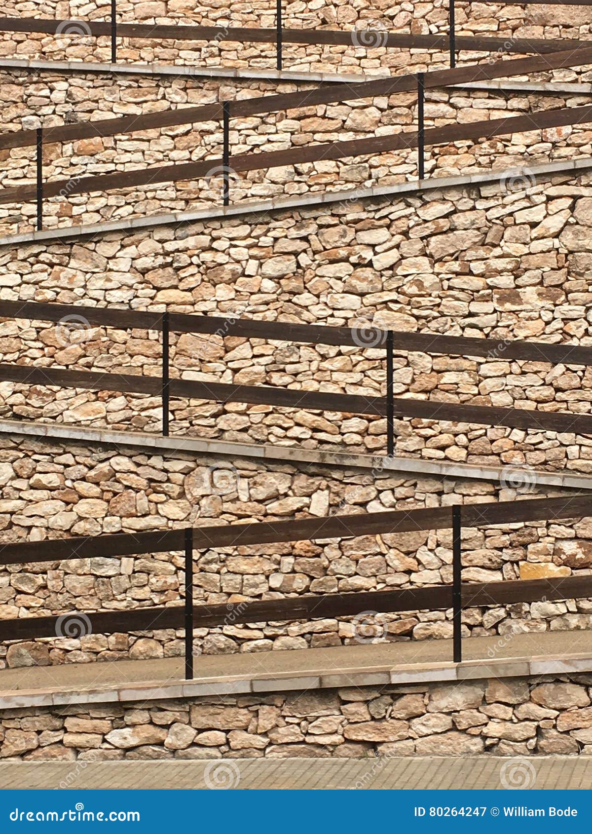 Stone Wall Access Ramp stock image. Image of switchback - 80264247